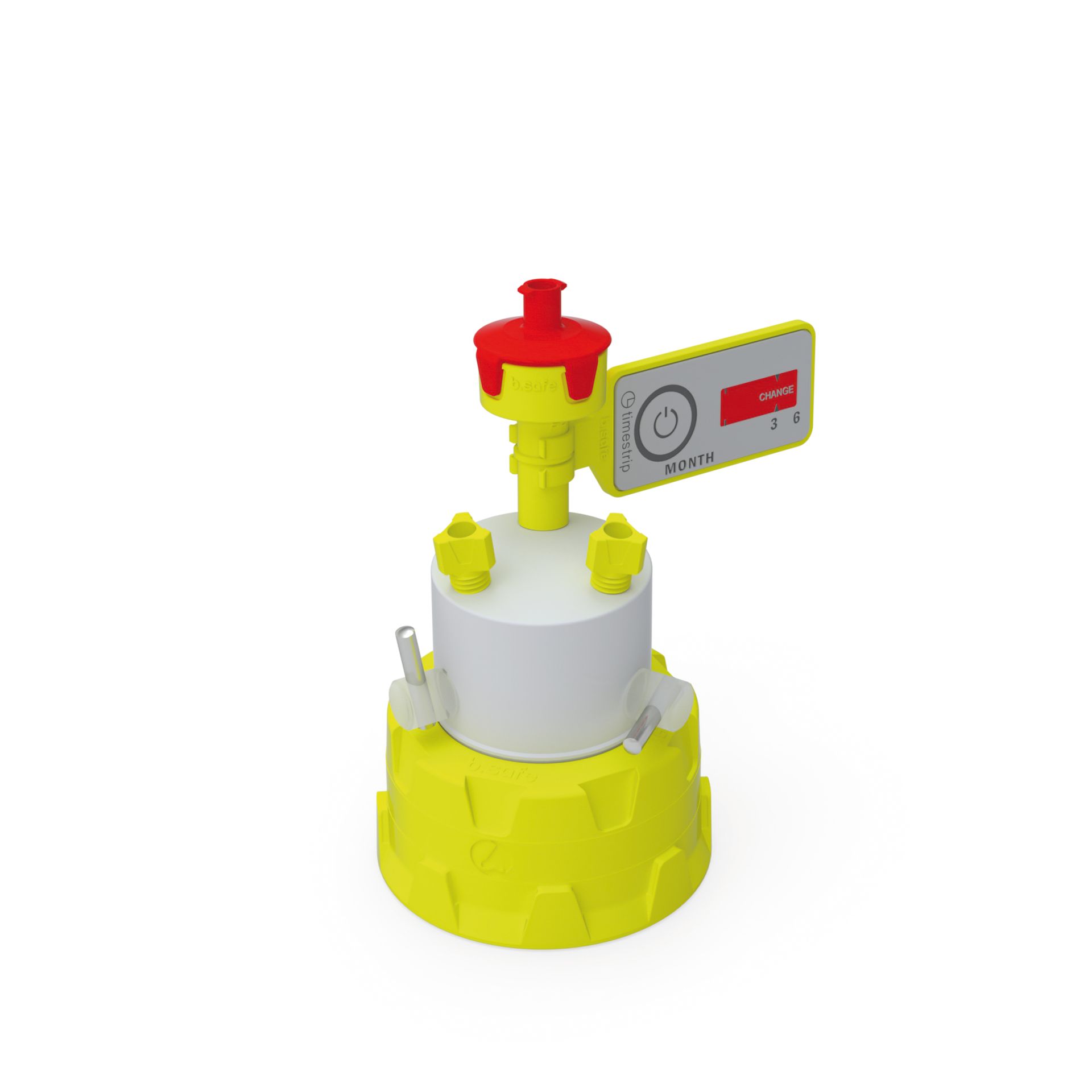 Cap GL45 mit Hähnen Schraubkappe aus PPS für Gewinde GL45, frei drehbarer Einsatz aus PTFE. Mit ...